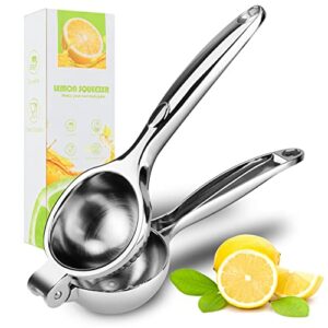 lemon squeezer, nicehelper handheld manual lime squeezer, heavy duty large lemon juicer, stainless steel citrus press with long ergonomic handle, for lemon, citrus, lime, orange, fruit, pomegranate