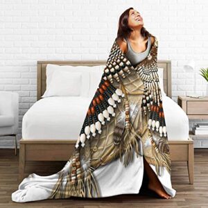 Sherpa Throw Blankets Flannel Fleece Blanket Full Size Red-Tail Hawk Dream Catcher Blanket All-Season Plush Blanket for Couch Bed Travelling 53x59inch