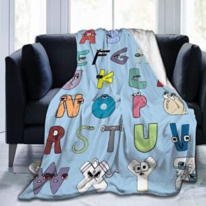 alphabet lore blanket,soft flannel blanket air conditioner blanket sofa blanket anti pilling throw blanket (1, 50"x40")