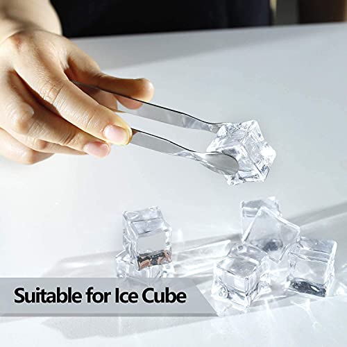 Ice Tongs Sugar Cubes Tongs - Stainless Steel Mini Serving Tongs Appetizers Tongs Small Kitchen Tongs for Tea Party Coffee Bar (6 PCS)