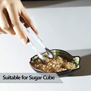 Ice Tongs Sugar Cubes Tongs - Stainless Steel Mini Serving Tongs Appetizers Tongs Small Kitchen Tongs for Tea Party Coffee Bar (6 PCS)