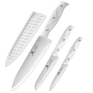 chef knife, ultra sharp kitchen knife, high carbon stainless steel chef knife set, 3-pc, 8 inch chefs knife, 4.5 inch utility knife, 4 inch paring knife