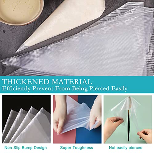 Disposable Piping Bags and Tips Set -100 Pieces 12 Inch Thickened Icing Bags and Tips Set for Pastry, Icing, and Chocolate Covered Strawberries Supplies - Includes Piping Tips Set