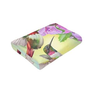 Birds Hummingbird Throw Blanket Soft Cozy Plush Warm Fleece Blanket for Sofa Couch Bed 80"X60"