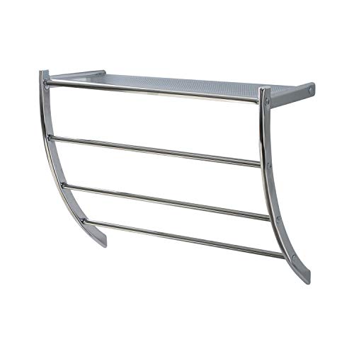 Organize It All Neu Home Curved Towel with Shelf Metallic 1747W