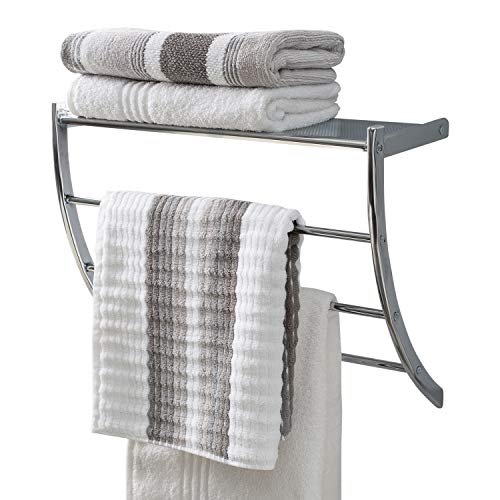 Organize It All Neu Home Curved Towel with Shelf Metallic 1747W