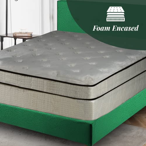 Greaton 11 Inch Hybrid Firm Mattress Eurotop with Soft White Teddy Bear Fabric Cover for Cool Sleep and Pressure Relief, Firm Feel with Motion Isolation Foam Encased Mattresses, Twin XL