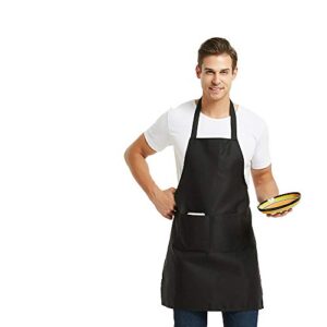 DUSKCOVE 8 PCS Plain Bib Aprons Bulk - Mixed Color Commercial Apron with 2 Pockets for Kitchen Cooking Restaurant BBQ Painting Crafting