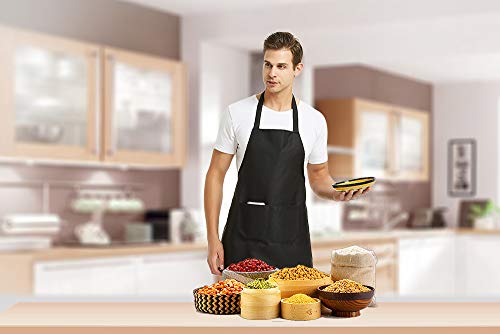 DUSKCOVE 8 PCS Plain Bib Aprons Bulk - Mixed Color Commercial Apron with 2 Pockets for Kitchen Cooking Restaurant BBQ Painting Crafting