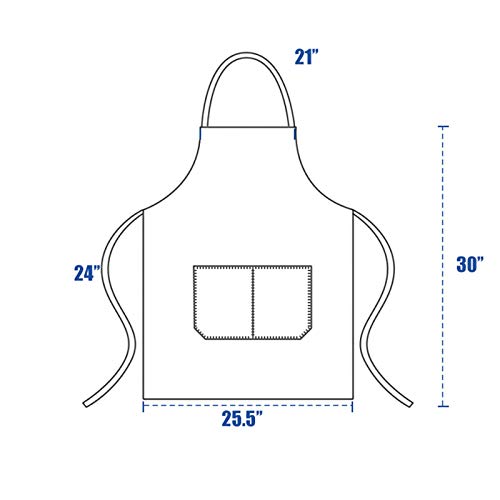 DUSKCOVE 8 PCS Plain Bib Aprons Bulk - Mixed Color Commercial Apron with 2 Pockets for Kitchen Cooking Restaurant BBQ Painting Crafting