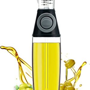 Oil Dispenser Bottle, 17oz Olive Oil Dispenser Oil Sprayer, Clear Glass Refillable Oil and Vinegar Dispenser Bottle with Measuring Scale Pump for Kitchen, Cooking, Salads, Baking Frying, BBQ (Clear)