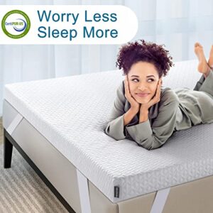 Sleepmax 3 Inch Twin Memory Foam Mattress Topper - Medium Soft Adds Comfort - Gel Infused Twin Size Foam Mattress Pad for Mattress, Foam Bed Topper with Zippered Cover