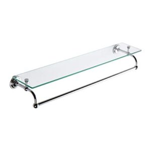 ginger 2619t-24/pc london terrace, polished chrome, 24" glass shelf w/towel bar