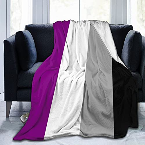 Asexual Pride Flag Flannel Fleece Throw Blankets for Bed Sofa Living Room Soft Blanket Warm Cozy Fluffy Throw Plush Blanket