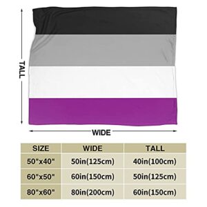 Asexual Pride Flag Flannel Fleece Throw Blankets for Bed Sofa Living Room Soft Blanket Warm Cozy Fluffy Throw Plush Blanket