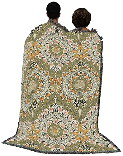 Pure Country Weavers William Morris Eden Blanket - Arts & Crafts - Gift Tapestry Throw Woven from Cotton - Made in The USA (72x54)