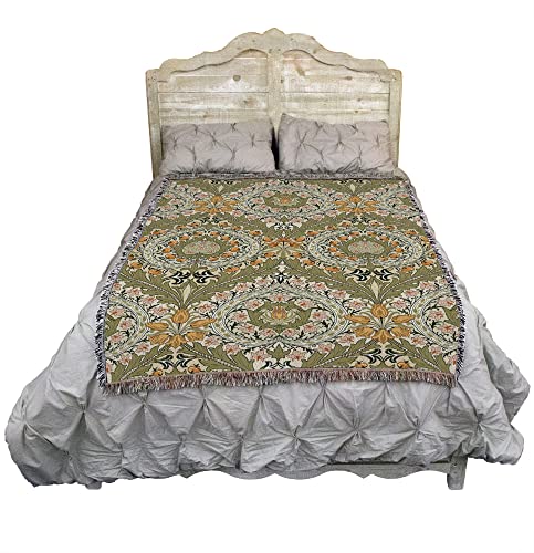 Pure Country Weavers William Morris Eden Blanket - Arts & Crafts - Gift Tapestry Throw Woven from Cotton - Made in The USA (72x54)