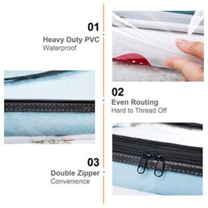 3 Packs Clear Bags for Storage , 20 X 16 X 10 inch, Heavy Duty Vinyl Clothing Storage Bags with Reinforced Handle for Comforter Duvet Blanket Bedding Clothes Toys, PVC Clothes Organizers Storage Bag