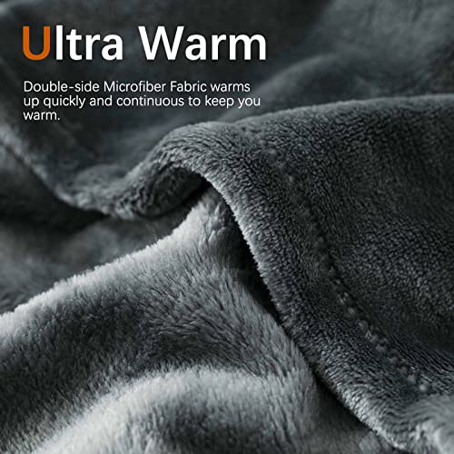 SE SOFTEXLY Super Soft Flannel Fleece Blankets Throw Size (Grey, 50"x60"), Lightweight Cozy Throw Blankets for All Season, Warm Bedding Blanket for Home Bed, Sofa & Dorm