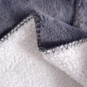 SOCHOW Premium Thick Sherpa Fleece Throw Blanket, Soft and Warm Winter Blanket, 60 × 80 Inches, Grey