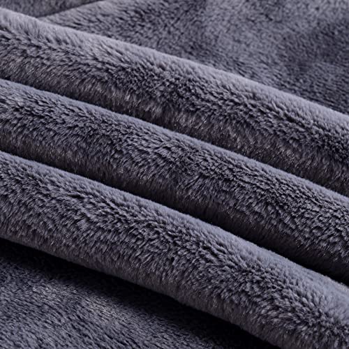 SOCHOW Premium Thick Sherpa Fleece Throw Blanket, Soft and Warm Winter Blanket, 60 × 80 Inches, Grey