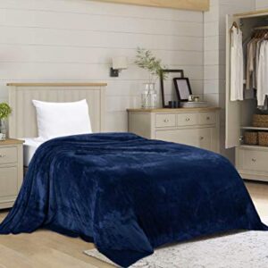 Utopia Bedding Fleece Blankets Bundle Pack of Grey and Navy Twin Size Bed Blankets