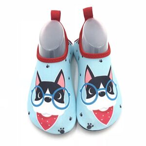 Children Thin and Breathable Swimming Shoes Water Park Cartoon Rubber Soled Beach Socks Shoes Shoes for 1 Year Old Girl (Light Blue, 18-24 Months)