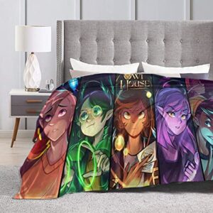 atgzfdr The Owl Anime House Blanket Throw Blankets Ultra Soft Flannel Lightweight Throws for Couch, Bed,All Seasons Use 80"x60"