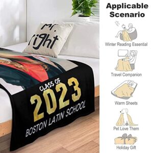 Artsadd Personalized Graduation Blanket Gifts,Class of 2023 High School College Graduation Gifts for Son Daughter Classmate,Congratulation on Graduation Custom Picture Throw Blankets