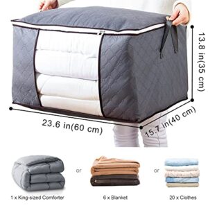 Vieshful 8 Pack Clothes Storage Bags 90L Large Capacity Clothing Organizers with Reinforced Handles Thick Breathable Fabric Foldable Underbed Containers for Bedding Comforter Blanket