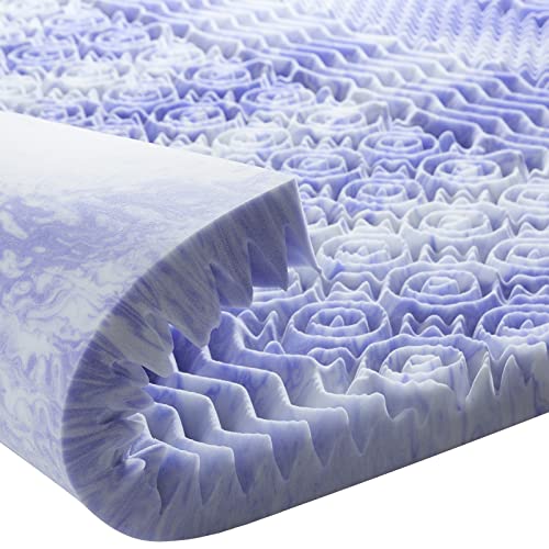 Dreamsmith 3 Inch 7-Zone Queen Memory Foam Mattress Topper, Cooling Gel Infused Foam Mattress Topper Queen for Back Pain, CertiPUR-US Certified