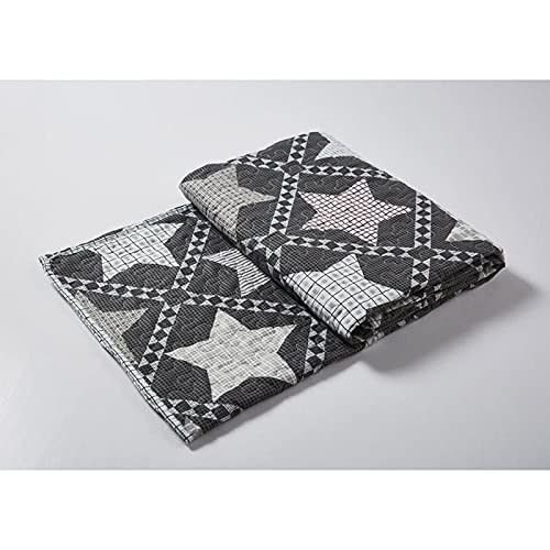 Quilted Throw Blanket by Virah Bella - 50" x 60" Mountain Stars Lightweight Throw Quilt Great for Loungers & Extra Bedding - Beautiful Farmhouse-Themed Blanket