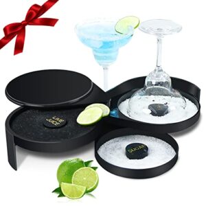 artilife margarita salt rimmer, bartender tool cocktail margarita glass rimmer 3 tier sugar salt rim lime