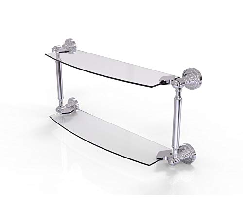 Allied Brass DT-34/24 Dottingham Collection 24 Inch Two Tiered Glass Shelf, Polished Chrome