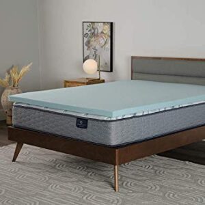 Serta ThermaGel Memory Foam Mattress Topper, King, Blue