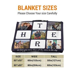 Launchigo Customized to My Dad Blanket - My Loving Father I Love You Travel Blanket, Soft Sherpa Throw Blanket for Father's Day & Birthday Gift [Custom] (Dad Blanket 19, 50" X 60")