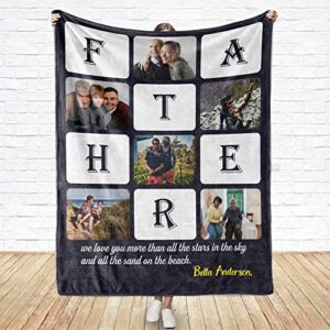 Launchigo Customized to My Dad Blanket - My Loving Father I Love You Travel Blanket, Soft Sherpa Throw Blanket for Father's Day & Birthday Gift [Custom] (Dad Blanket 19, 50" X 60")