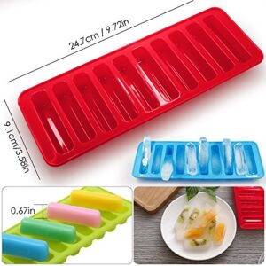 Ice Tube Making Trays, Perfect Ice Cube Sticks Molds for Small Mouth Sport Water Bottles, Bottled Soda, IHUIXINHE Silicone Ice Stick Tray Set of 4 packs, 40 ice sticks (Classic color)