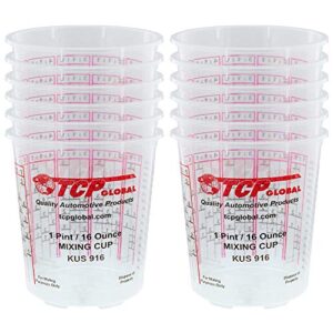 custom shop pack of 12 each - 16 ounce paint mixing cups = 1 pint cups have calibrated mixing ratios on side of cup pack of 12 paint and epoxy resin mixing cups