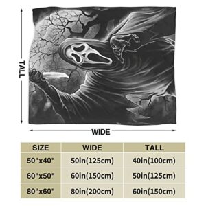 Halloween Horror Movie Blanket,Ultra-Soft Throw Blanket Air Conditioner Sofa Warm Blanket,Micro Fleece Light Weight Blanket50 x40