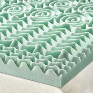 Mellow 1.5 Inch 5-Zone Memory Foam Mattress Topper, Calming Aloe Infusion, Full