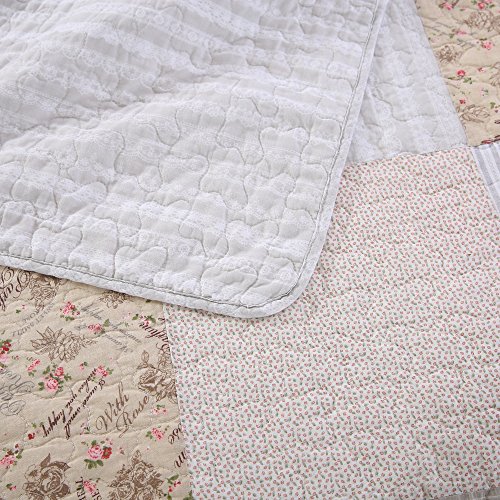 SLPR Country Lane Cotton Patchwork Quilted Throw - 50" x 60" | Farmhouse Lap Quilt for Couch and Bed