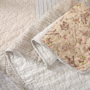 SLPR Country Lane Cotton Patchwork Quilted Throw - 50" x 60" | Farmhouse Lap Quilt for Couch and Bed