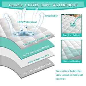 JTE Mattress Topper Twin Size Extra Thick Waterproof Mattress Pad Cover Pillow top Cooling Mattress Topper with 8-21 Inch Deep Pocket