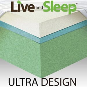 Live and Sleep Ultra 10 Inch Gel Memory Foam Mattress in A Box - Medium Balanced, Cool Bed in A Box, Certipur Certified - Advanced Body Support - Twin Size