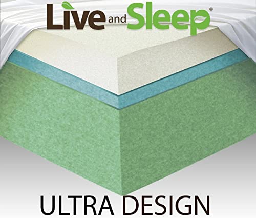 Live and Sleep Ultra 10 Inch Gel Memory Foam Mattress in A Box - Medium Balanced, Cool Bed in A Box, Certipur Certified - Advanced Body Support - Twin Size