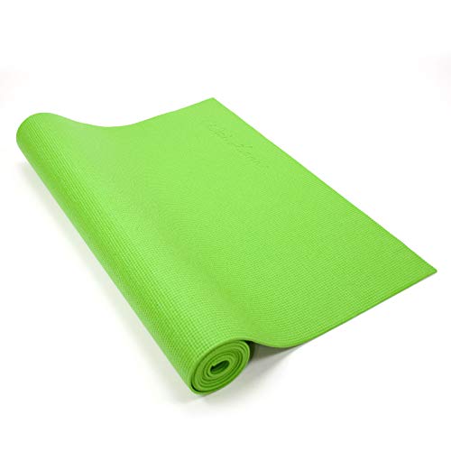 Yogi Mat by Wai Lana (Color: Lime Green) - 1/8 inch Thick, Non-slip, Stylish, Latex-Free, Lightweight, Optimum Comfort