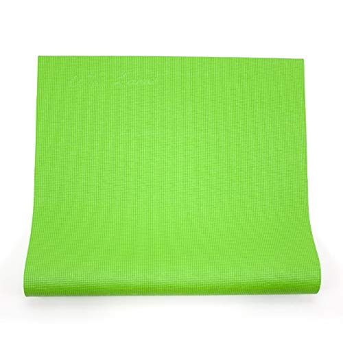 Yogi Mat by Wai Lana (Color: Lime Green) - 1/8 inch Thick, Non-slip, Stylish, Latex-Free, Lightweight, Optimum Comfort