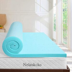 nelaukoko memory foam twin xl topper 2 inch single xl foam mattress topper ventilated gel cooling foam mattress pad dorm xl topper for college dorm