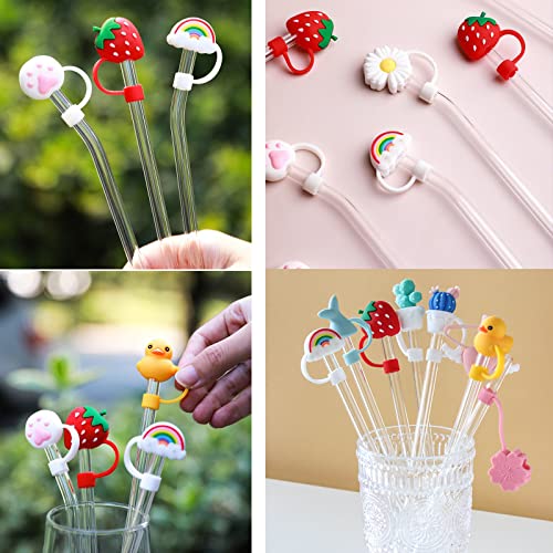 6PCS Straw Caps Covers, Straw Covers For Reusable Straws, Straw Tip Covers, Drinking Straw Cover, Straw Caps For Reusable Straws, Straw Protector Cover, Silicone Straw Covers Cap, Cloud Straw Cover